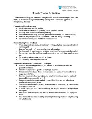Fillable Online Strength Training For The Knee Fax Email Print PdfFiller