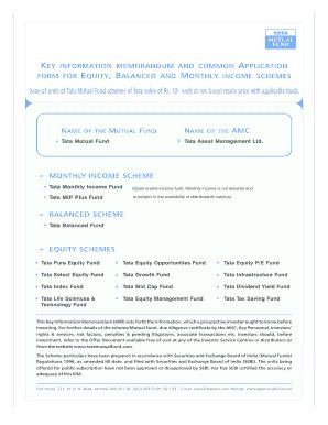 Fillable Online Common Equity Form A4 Size Pmd KIM Cum Application