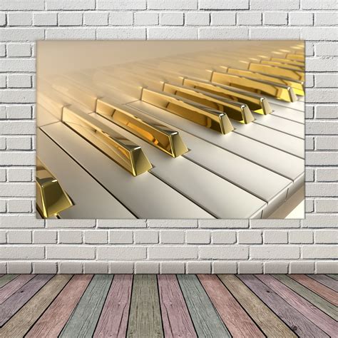 Gold Piano Keys Luxury Art Canvas Extra Large Wall Art Piano Print Etsy