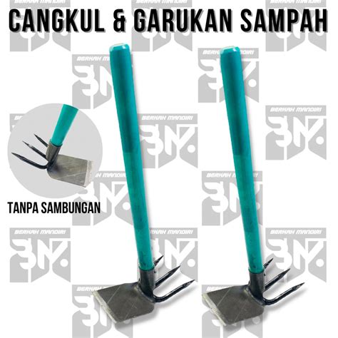 Jual Cangkul Garukan 2in1 Gagang Kayu Pacul Tamankebun Mini Garpu