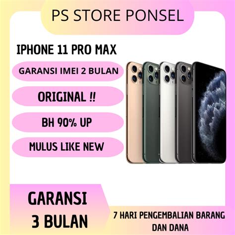 Jual IPhone 11 Pro Max 64GB 256GB BH 90 Atas BEKAS SECOND ORIGINAL LIKE