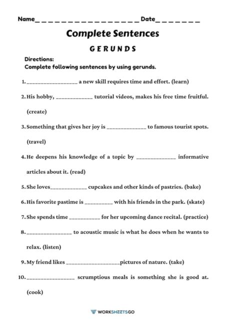 Writing Complete Sentences Worksheets Adriansonfifth
