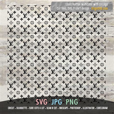 L And V Pattern Multicolor With L And V Logo Origin Svg Art