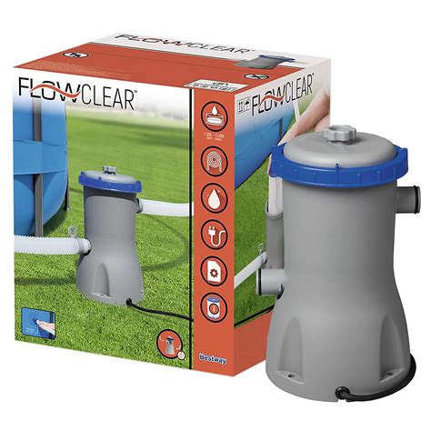 Bestway Flowclear 330 Gal Capacity Filter Pump For Swimming Pool Grey