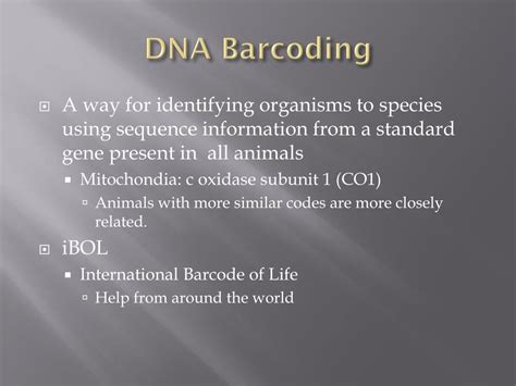 Ppt Dna Barcoding Powerpoint Presentation Free Download Id2562963