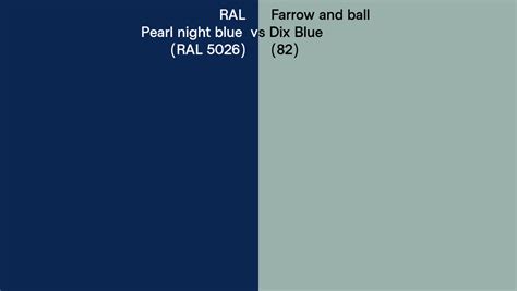 Ral Pearl Night Blue Ral 5026 Vs Farrow And Ball Dix Blue 82 Side