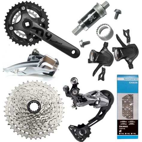 Kit Grupo Mtb Shimano Alivio Sunrace M900 2x9v R 889 00 Em Mercado Livre
