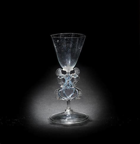 Bonhams A Façon De Venise Winged Or Serpent Stem Wine Glass 17th Century
