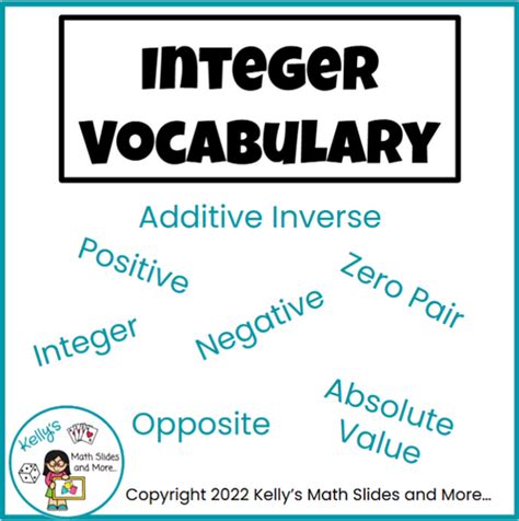 Integer Vocabulary Digital And Printable Amped Up Learning