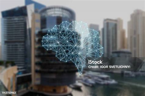자율 사물과 스마트 시티의 개념 Ai의 제어 하에 사회 인프라 0명에 대한 스톡 사진 및 기타 이미지 Istock