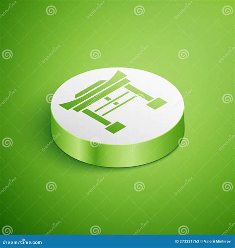 绿色背景中的等轴日本门图标 托里门牌 日本传统经典门符号 白色 向量例证 插画 包括有 东方 按钮 273331763