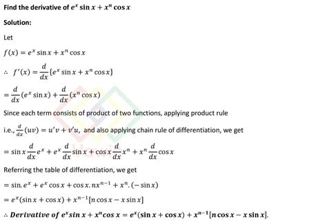 Find The Derivative Of Ex Sinxxncosx Yawin