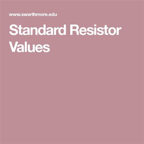 Standard Resistor Values Brown And Grey Green And Brown Red Yellow