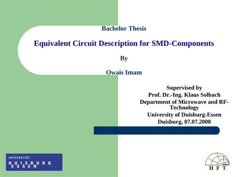 Pdf Equivalent Circuit Description For Smd Componentshft Uni Duisburg Essen De Arbeiten