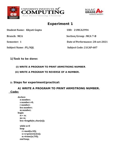 Pl Sql Worksheet Pl Sql Worsheet Master Of Computer