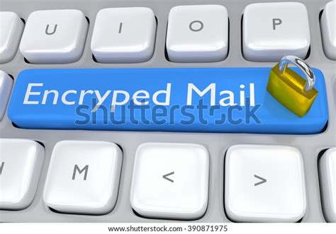 Render Illustration Computer Keyboard Script Encrypted Stock