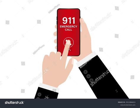 911 Emergency Call Hand Holding Smartphone Stock Vector Royalty Free 2511994413 Shutterstock