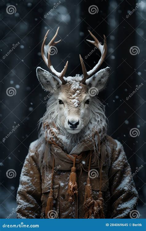 Surreal Hybrid Creature Elaphocentaurs Half Woman Half Deer In