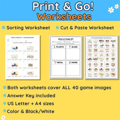 Plastic Paper Metal Glass Sorting Digital Game 40 Flashcards