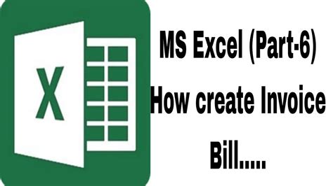 How To Create Invoice Bill In MS Excel YouTube
