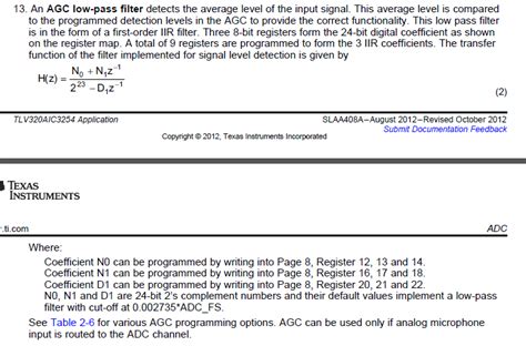 TLV320AIC3254 LOW PASS Audio Forum Audio TI E2E Support Forums