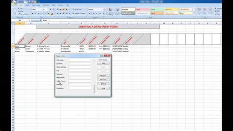 How To Create A Data Input Form In Excel Your Online Classroom In Bite Size Chunks Youtube