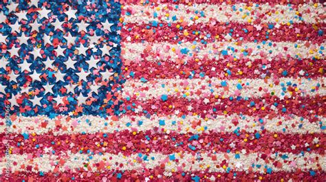 Confetti Sprinkles In American Flag Shape Us Flag Made Of Assorted