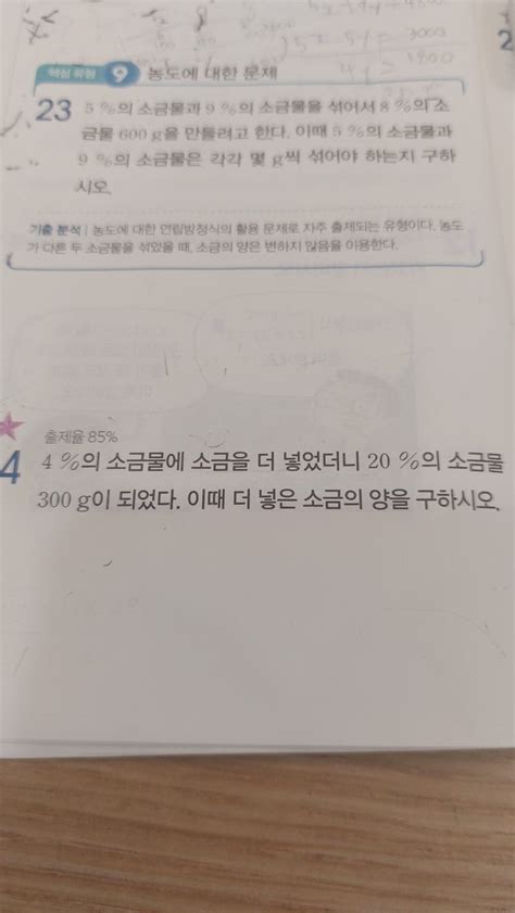소금의 양 풀이과정 알려주세요 지식in
