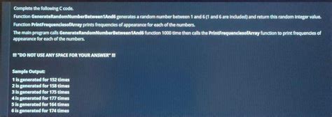 Solved Complete The Following Ccode Function