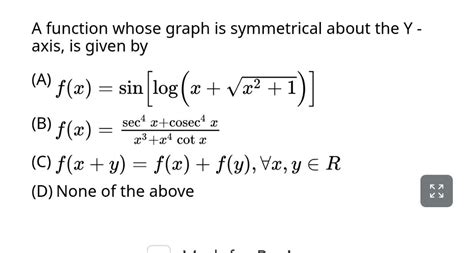 A Function Whose Graph Is Symmetrical About Studyx
