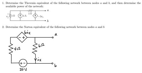 solved determine the thevenin equivalent of the following network