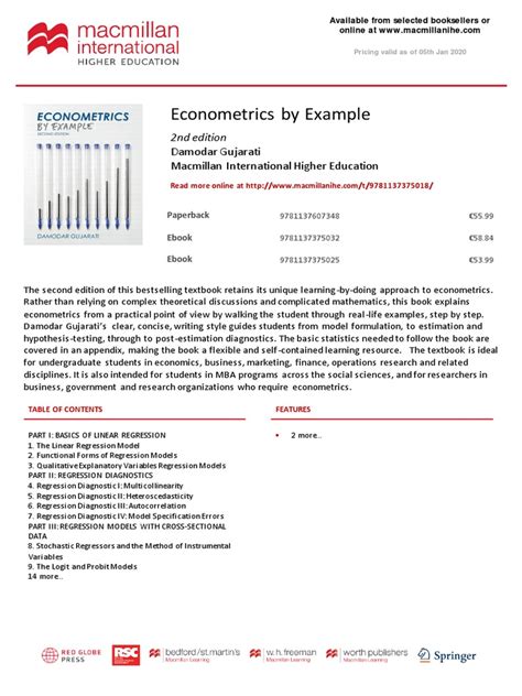 Econometrics By Example Pdf Pdf Econometrics Regression Analysis
