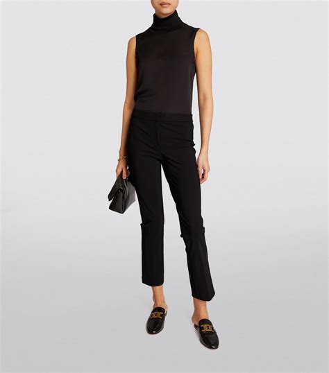 Womens Theory Black Tailored Flared Trousers Harrods UK