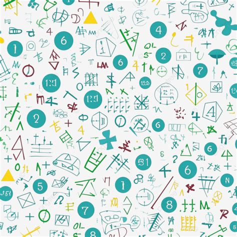Solid Color Math Symbols Seamless Pattern Background Math Symbols