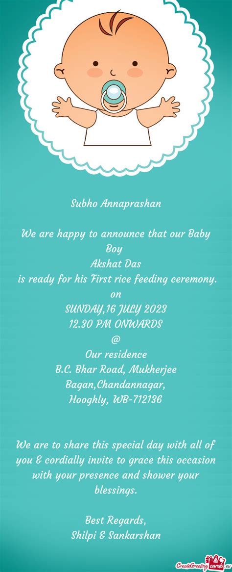 Is Ready For His First Rice Feeding Ceremony Free Cards