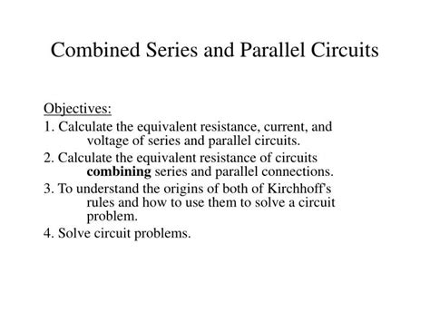 ppt combined series and parallel circuits powerpoint presentation