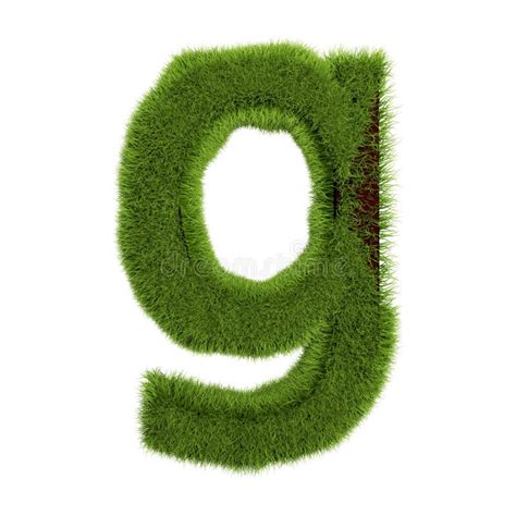 Green Grass Letter G Isolated On White Background Font For Your Design
