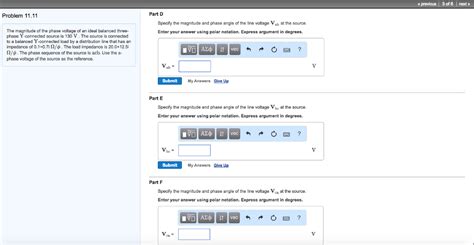 Solved Problem 11 11 The Magnitude Of The Phase Voltage