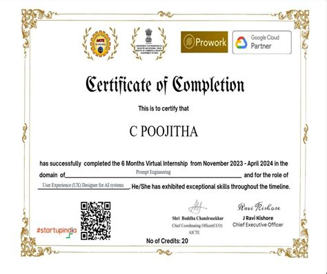 c poojitha on linkedin i completed my internship on prompt engineering