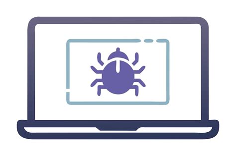 Computer Virus On Laptop Hacking Spyware Vector Icon Premium Ai