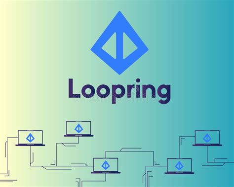 Loopring Cryptocurrency Network Concept Style Background Stock Vector