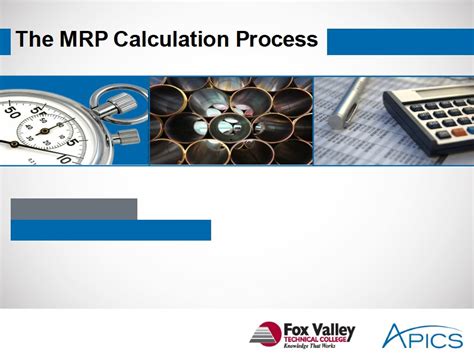 The MRP Calculation Process Wisc Online OER