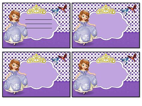 Etiquetas Escolares De Princesita Sofía [editar Imprimir Descargar]