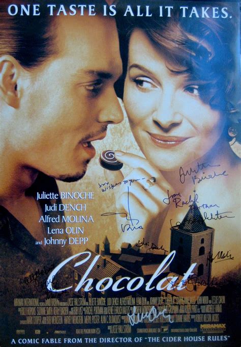 Chocolat 2000 Original Movie Poster Cast Signed By Juliette Binoche