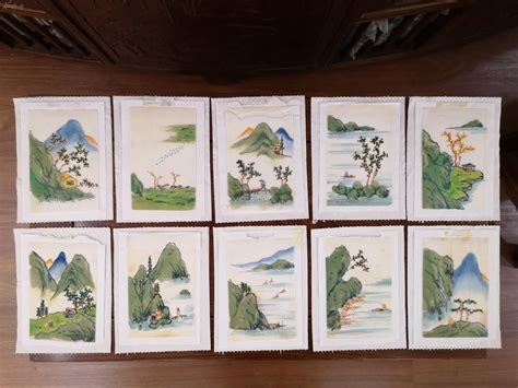 【图】清代山水通草画，整套十幅全拍品信息网上拍卖拍卖图片拍卖网拍卖网站