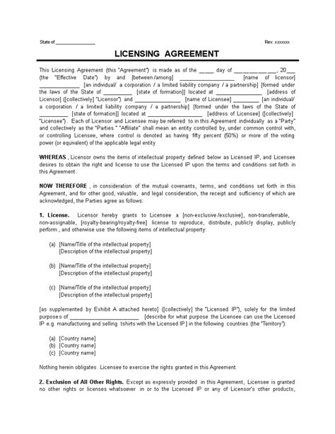 Intellectual Property License Agreement Template