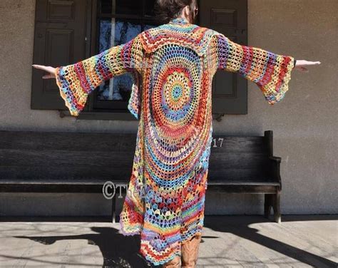 Crochet Hippie Sweater 70s Hippie Sweater Bohemian Hippie Sweater