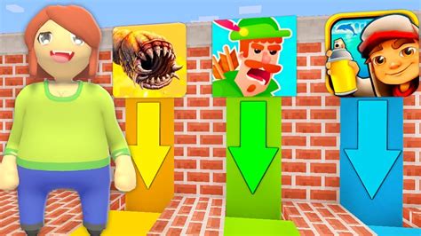 КАКУЮ СТРАШНУЮ ЯМУ БАЛДИ ДЕВУШКА ПЛАСТИЛИНОВЫЙ ЧЕЛОВЕЧЕК ВЫБЕРЕТ Сабвей Серф Death Worm Youtube