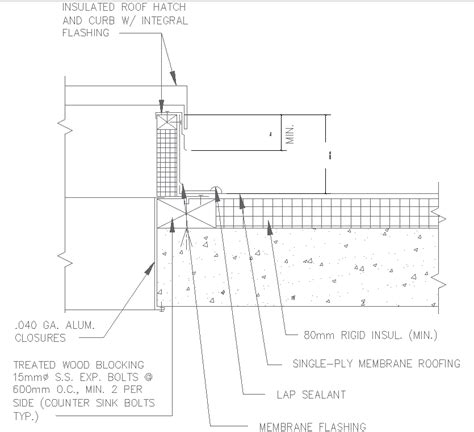 Detail Of Roof Hatch For Dam Autocad Dwg Drawing