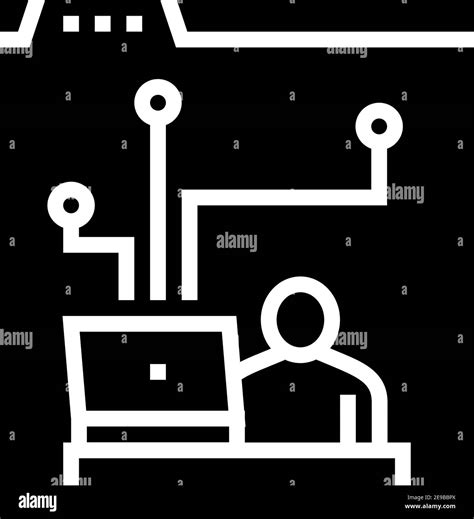 developer working and codding program glyph icon vector illustration